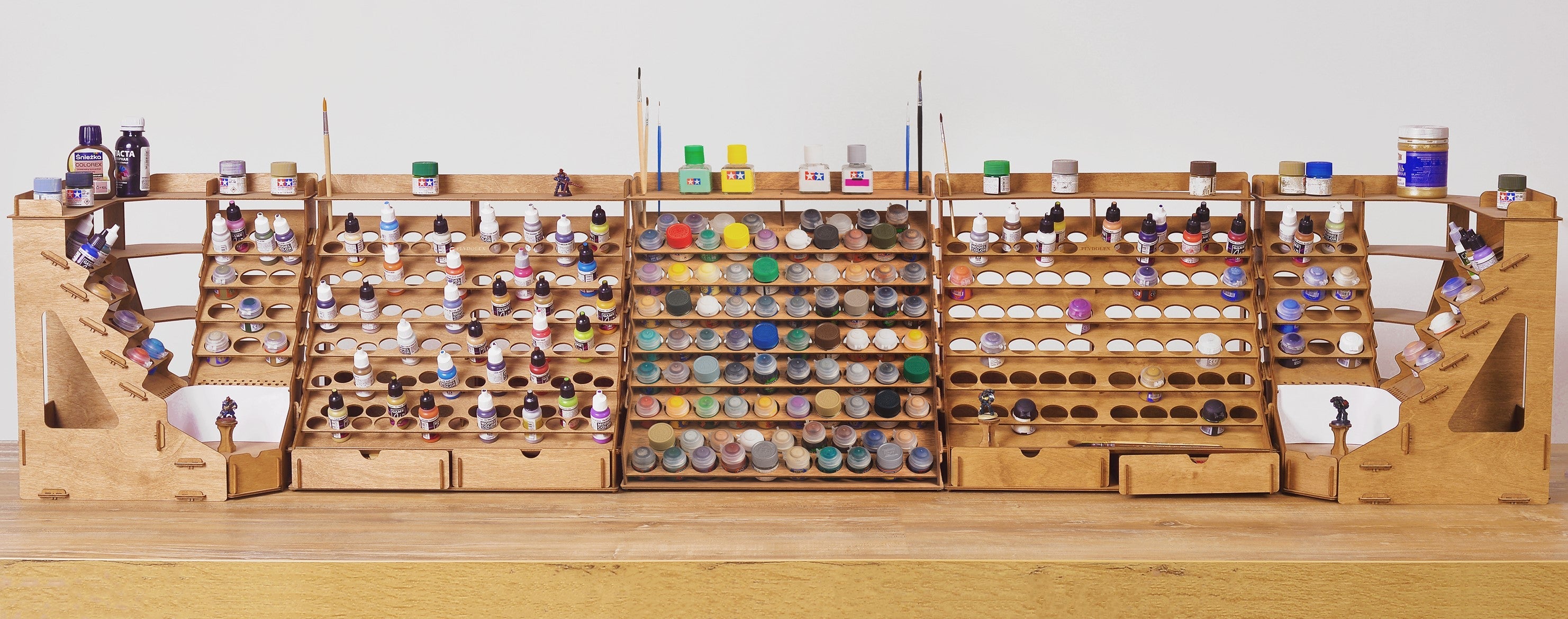Desk Wooden Paint Organizers – Plywood Organizers for Miniature ...
