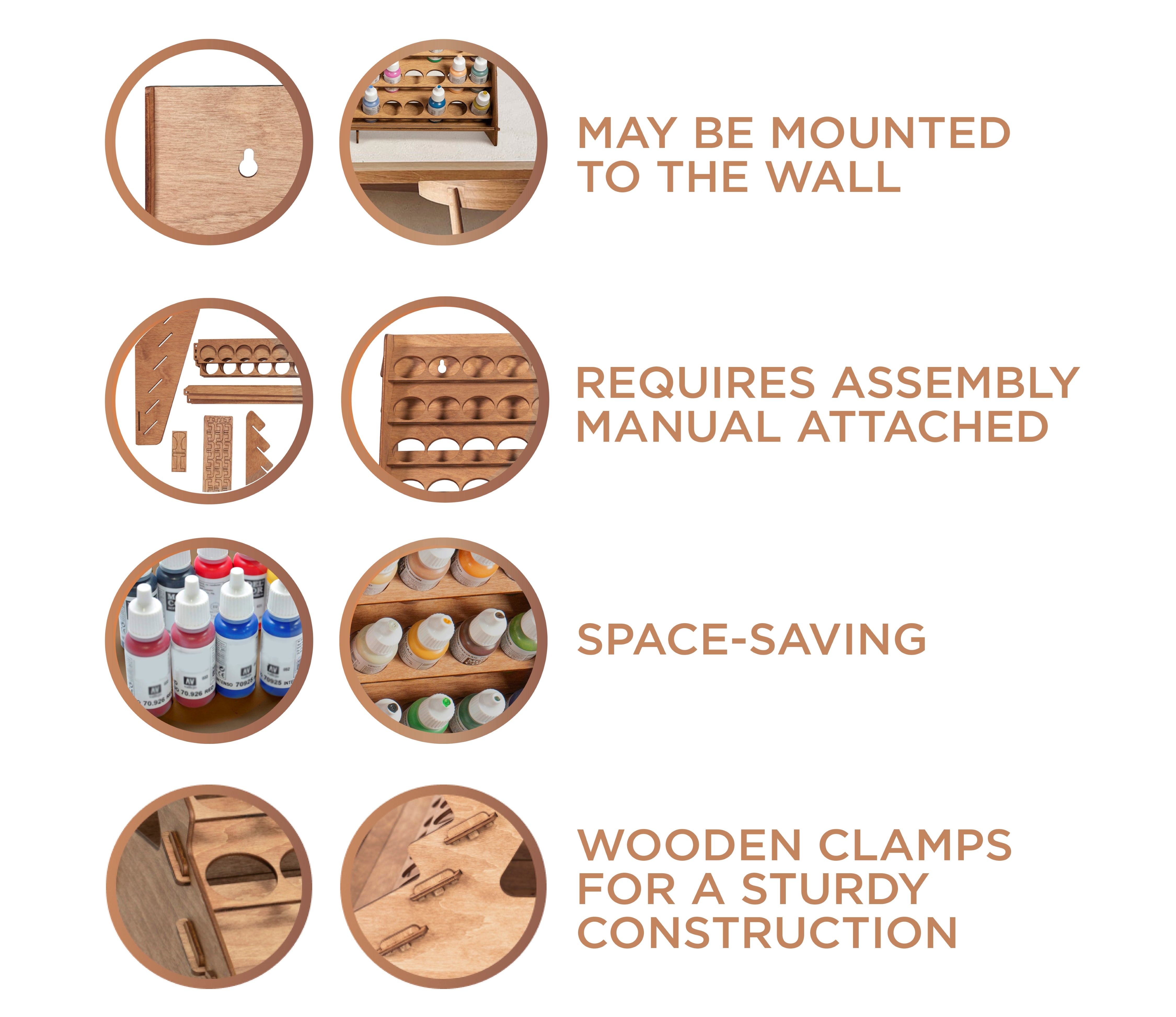 72-Bottle Warhammer Wall Paint Rack | Plydolex - Vallejo Fit – Plywood ...